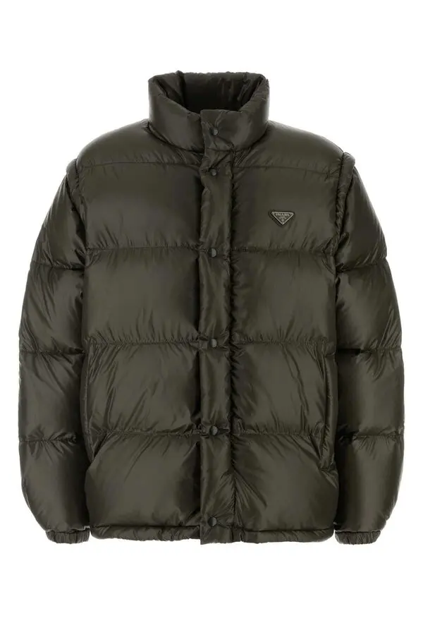 Prada Olive Green Nylon Down Jacket