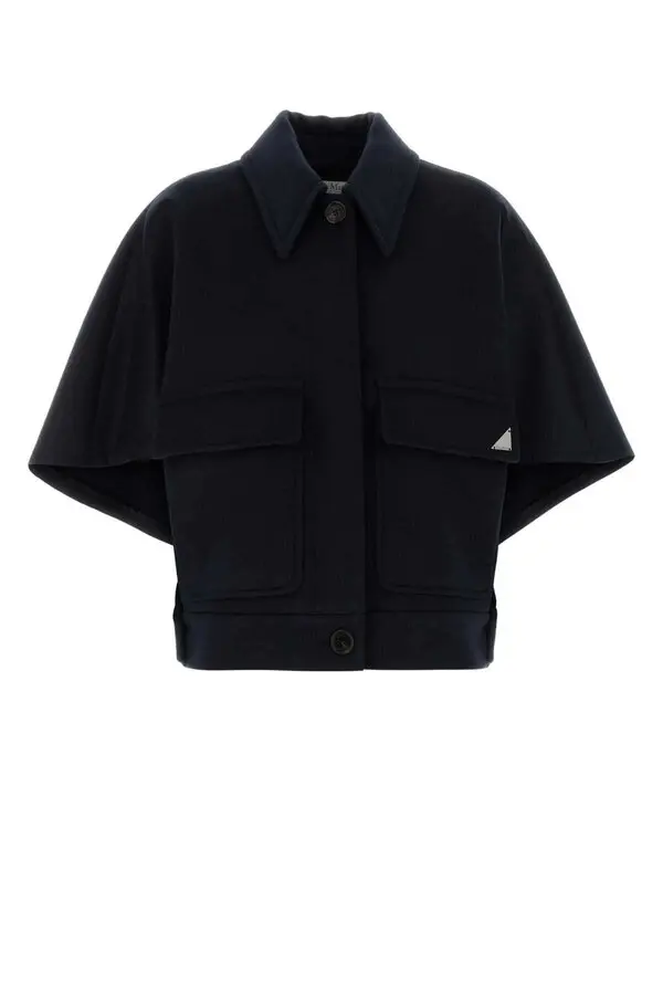 Max Mara Cashmere Cape Effect Pocket Vest - Blue
