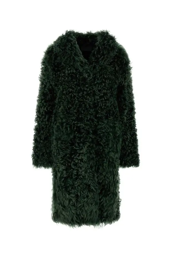 Prada Shearling Fur Coat - Green
