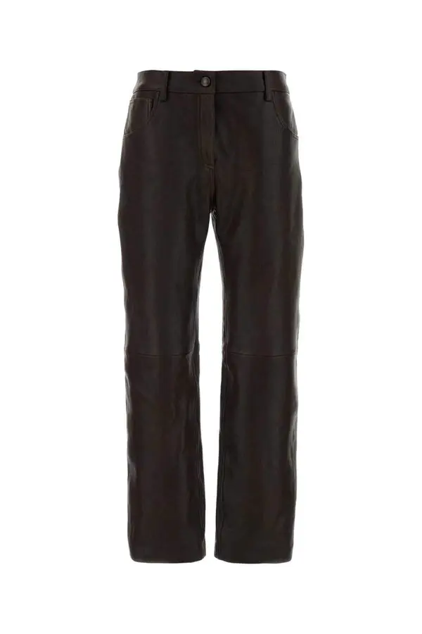 Magda Butrym Chocolate Leather Pant - Brown