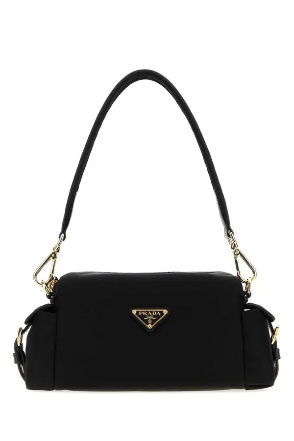 Prada Canvas Shoulder Bag - Black