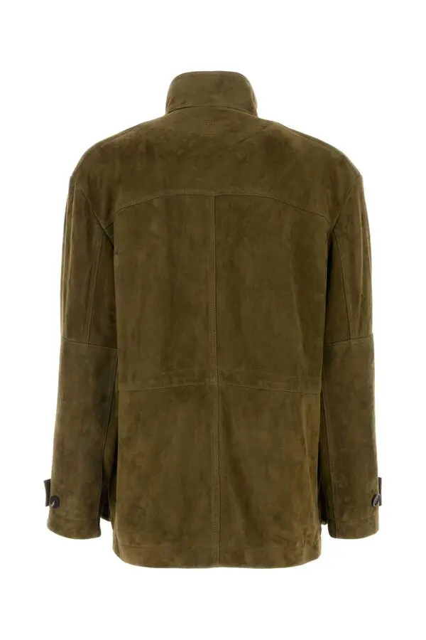 FERRAGAMO Olive Suede Jacket