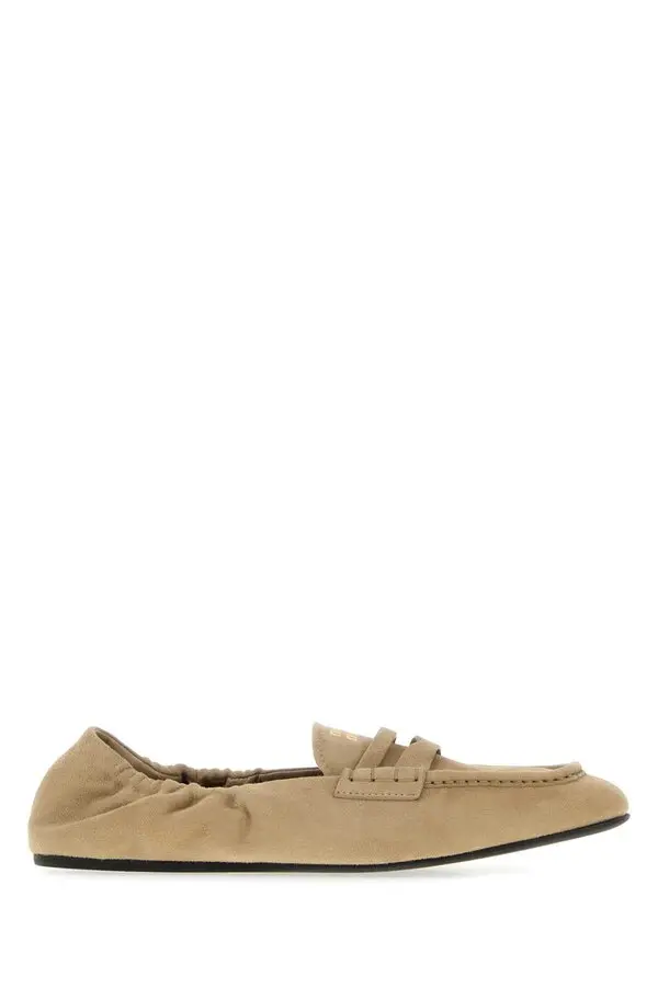 Miu Miu Sand Suede Loafers