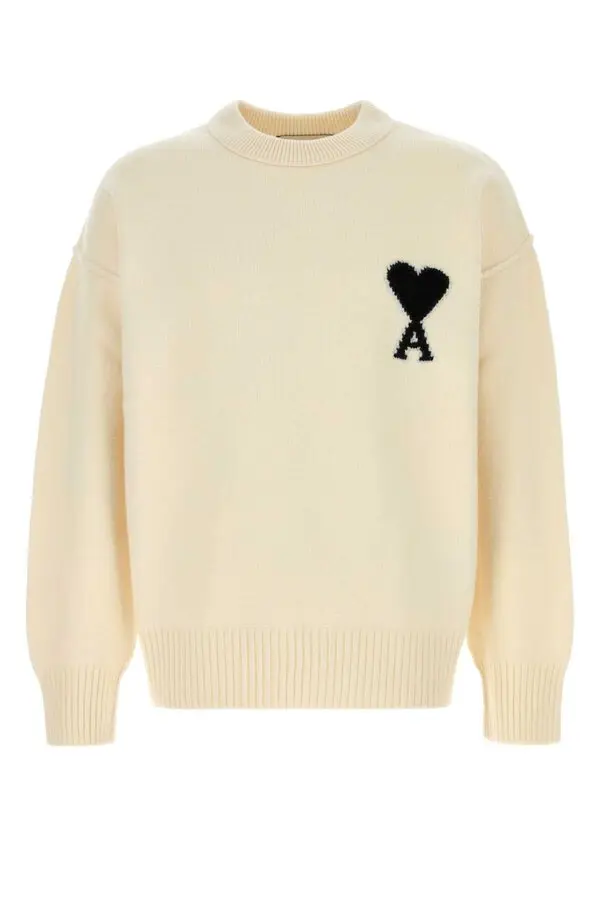 AMI Paris Ivory Wool Sweater