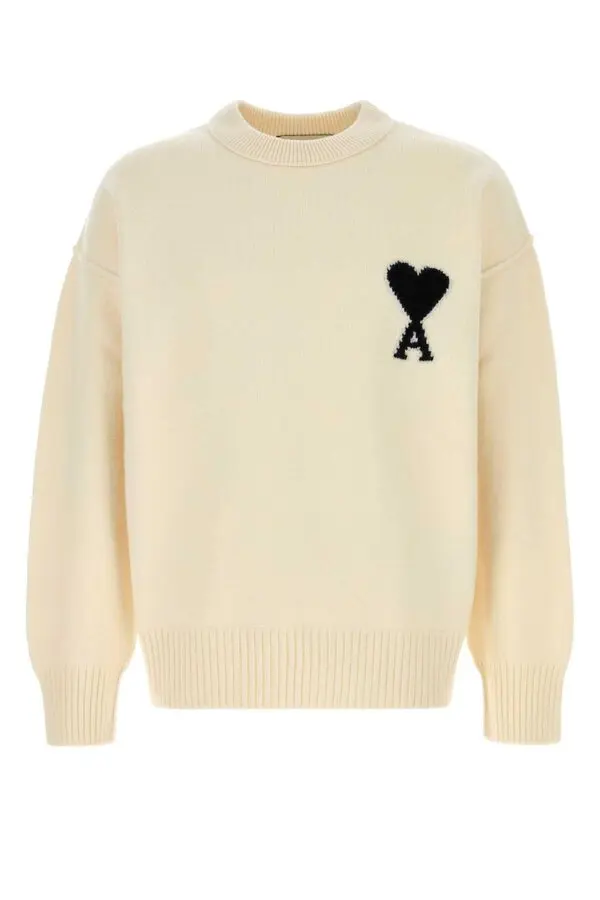 AMI Paris Wool Sweater - White