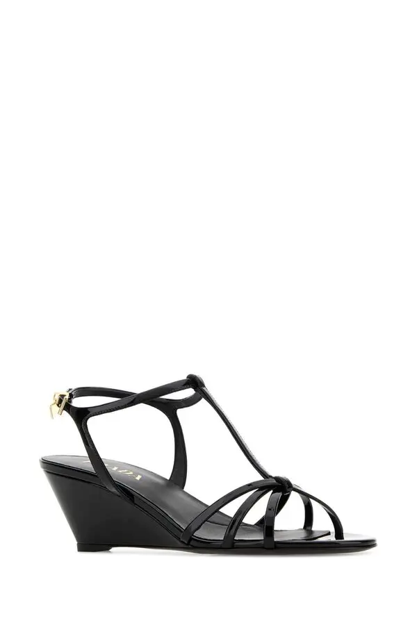 Prada Leather Sandals - Black