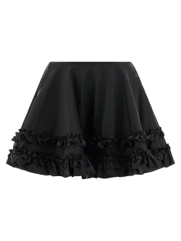 GANNI Duchesse Nylon Mini Frill' Skirt - Black