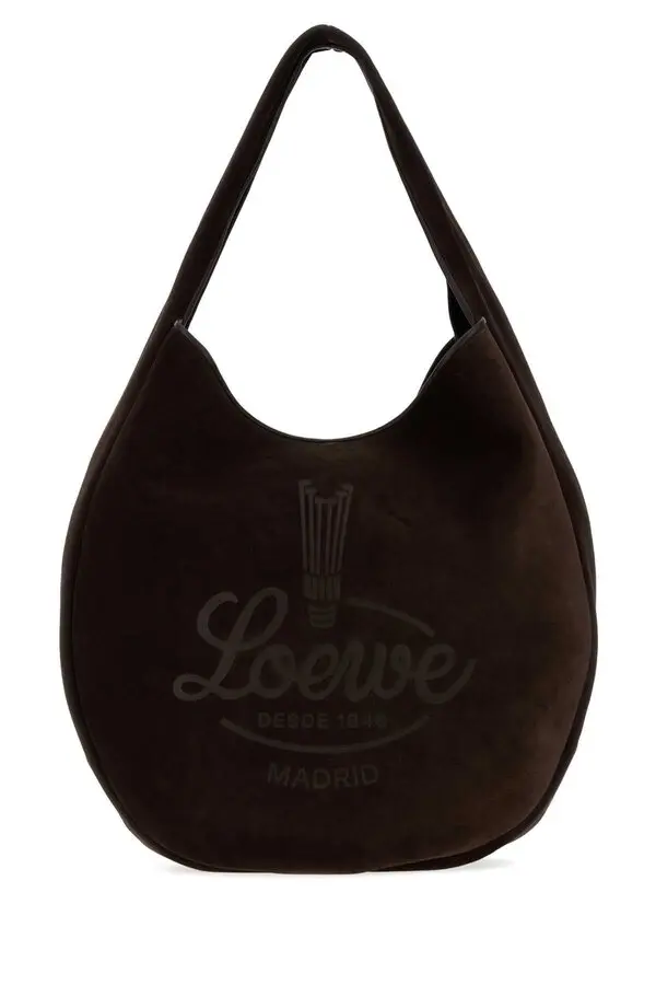 Loewe Dark Brown Suede Roomy Shopping Bag