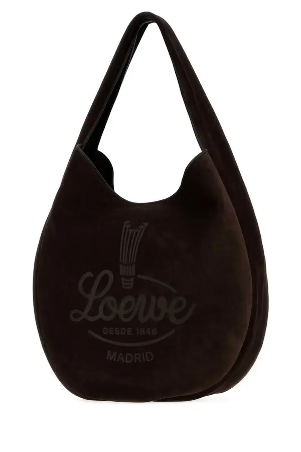 Loewe Dark Brown Suede Roomy Shopping Bag