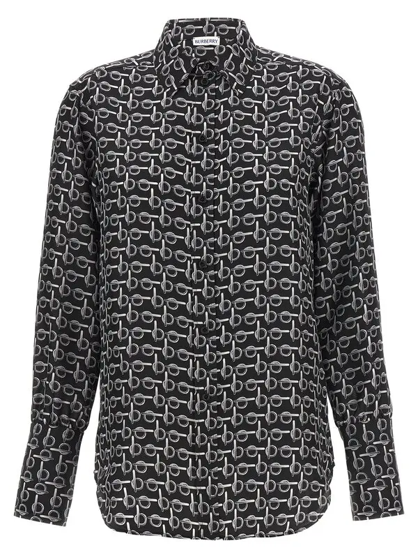 Burberry Silk Printed Shirt - Black