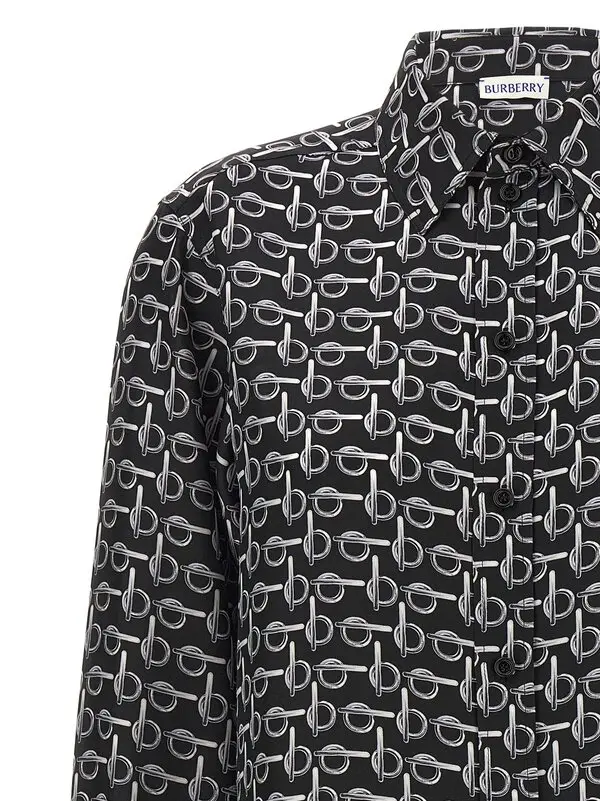 Burberry Silk Printed Shirt - Black