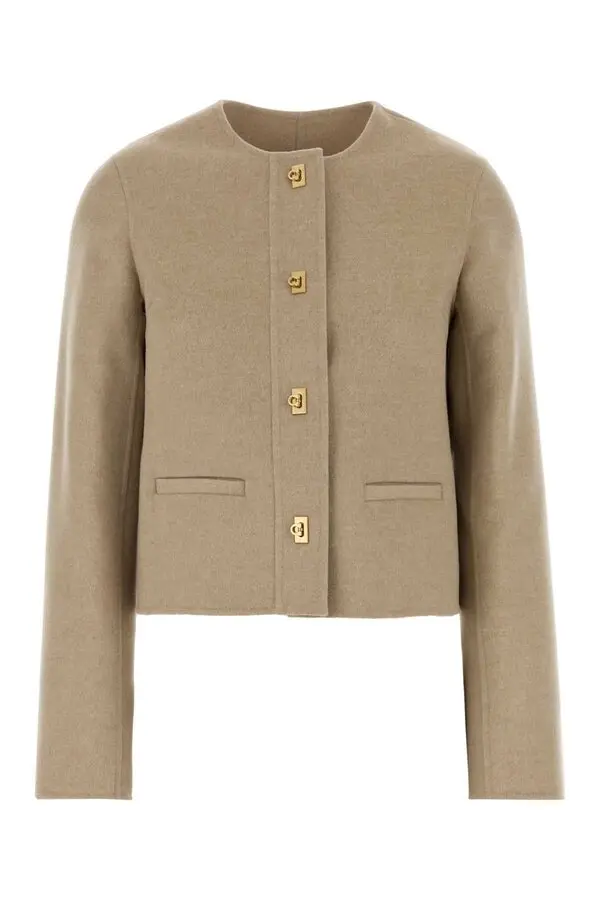 FERRAGAMO Sand Wool Blend Blazer