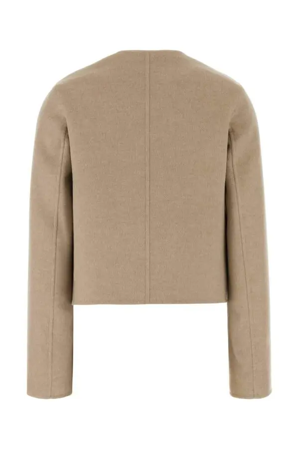 FERRAGAMO Sand Wool Blend Blazer - Brown