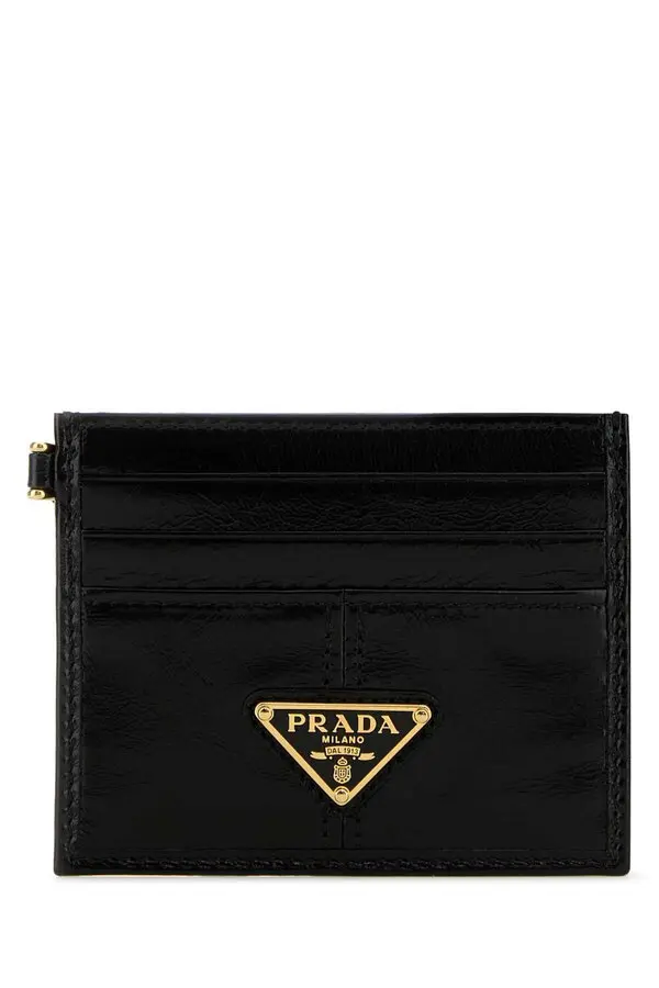 Prada Leather Card Holder - Black