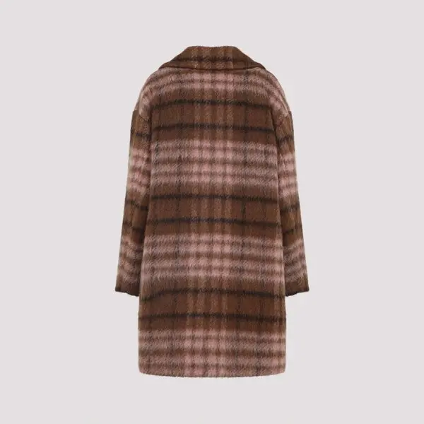 Moschino Check Coat - Brown
