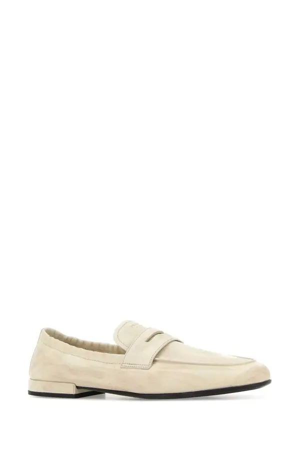 Prada Ivory Leather Loafers