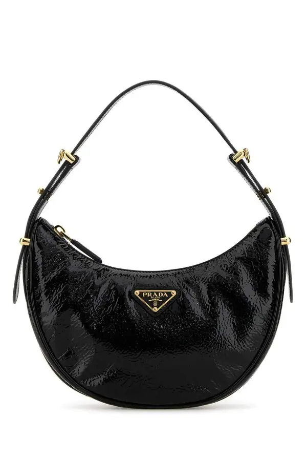 Prada Naplak Arqué Handbag - Black