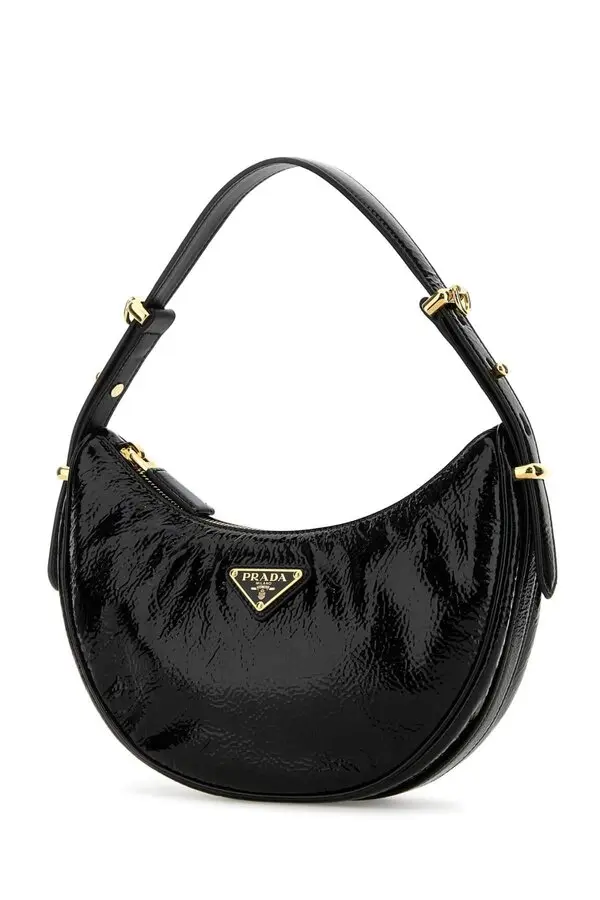 Prada Naplak Arqué Handbag - Black
