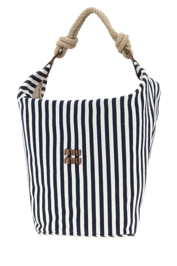 Miu Miu Embroidered Canvas Bucket Bag