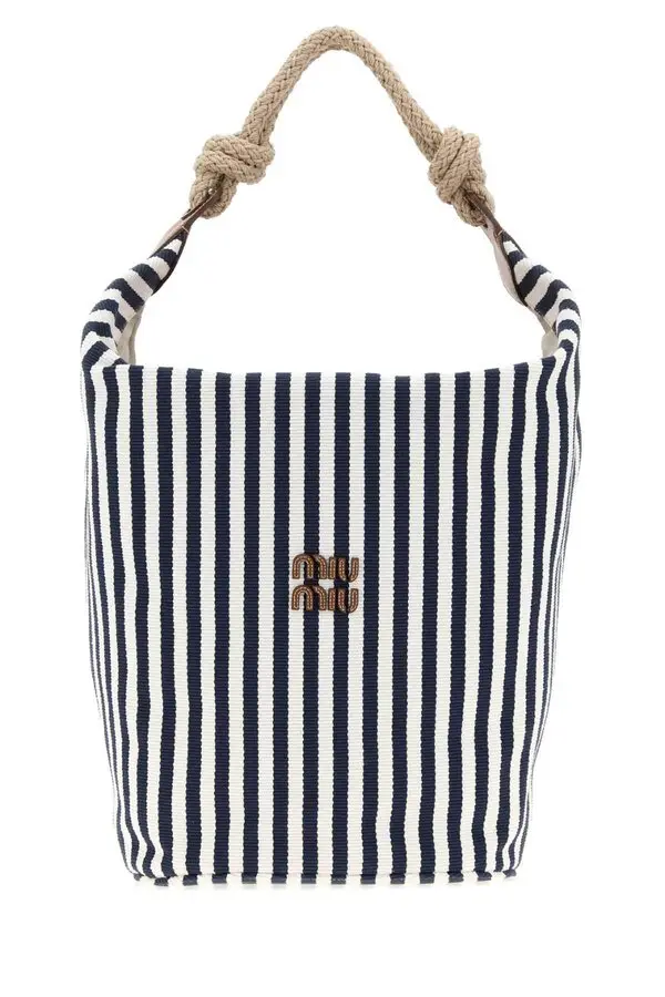 Miu Miu Embroidered Canvas Bucket Bag - Multicolor