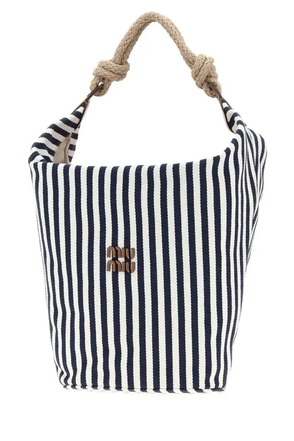 Miu Miu Embroidered Canvas Bucket Bag - Multicolor