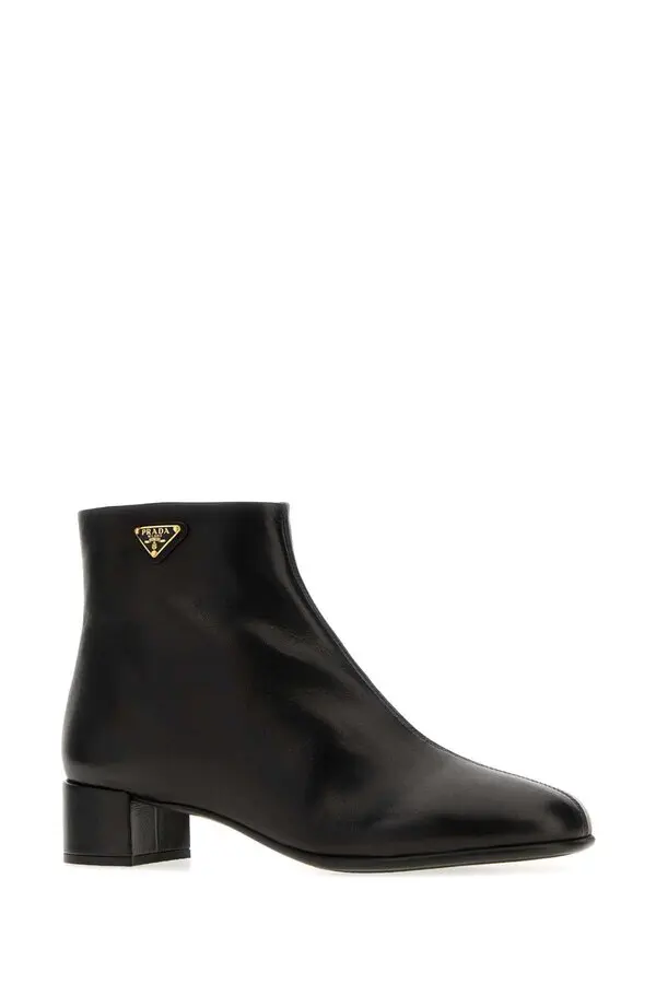 Prada Nappa Leather Ankle Boots - Black