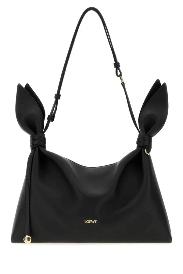 Loewe Leather Medium Scarf Shoulder Bag - Black