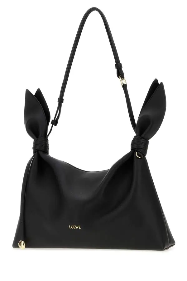 Loewe Leather Medium Scarf Shoulder Bag - Black