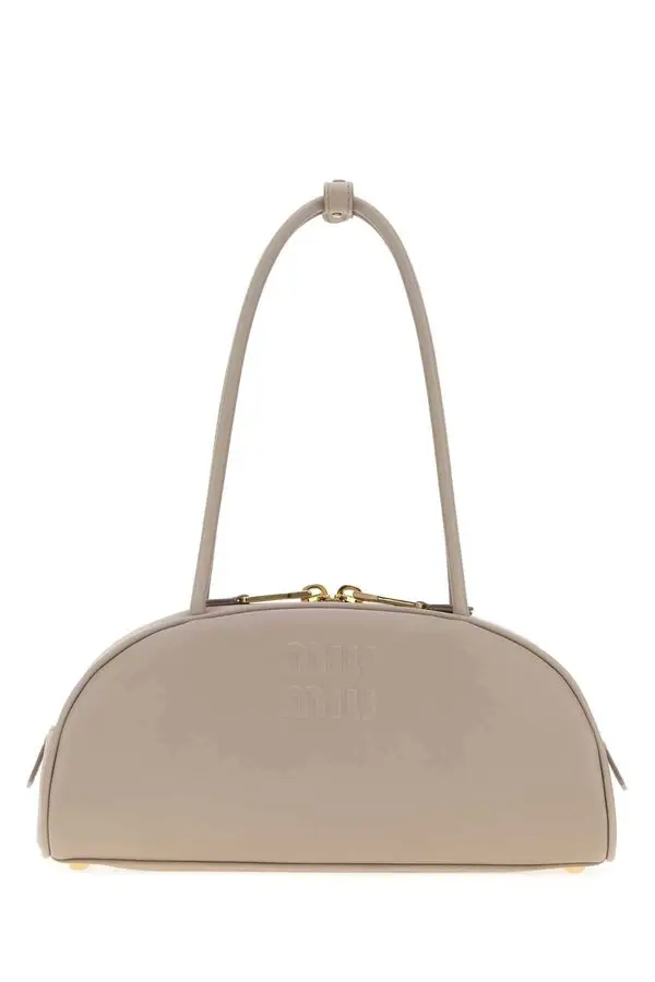 Miu Miu Dove Grey Leather Beau Shoulder Bag - Gray