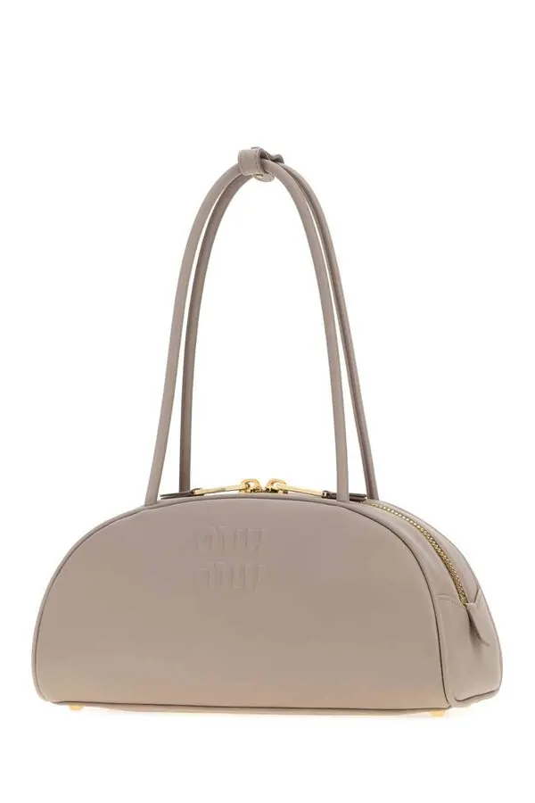 Miu Miu Dove Grey Leather Beau Shoulder Bag - Gray
