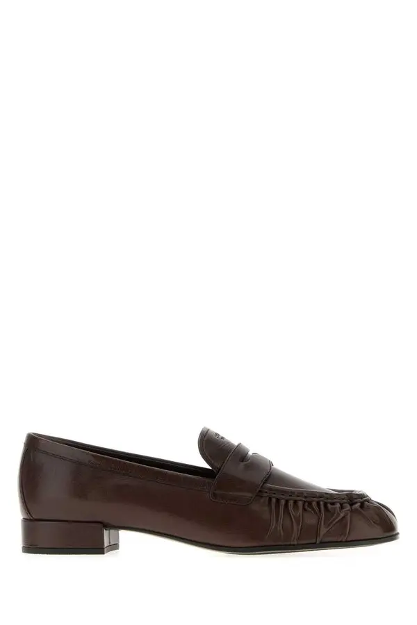 Prada Dark Leather Loafers