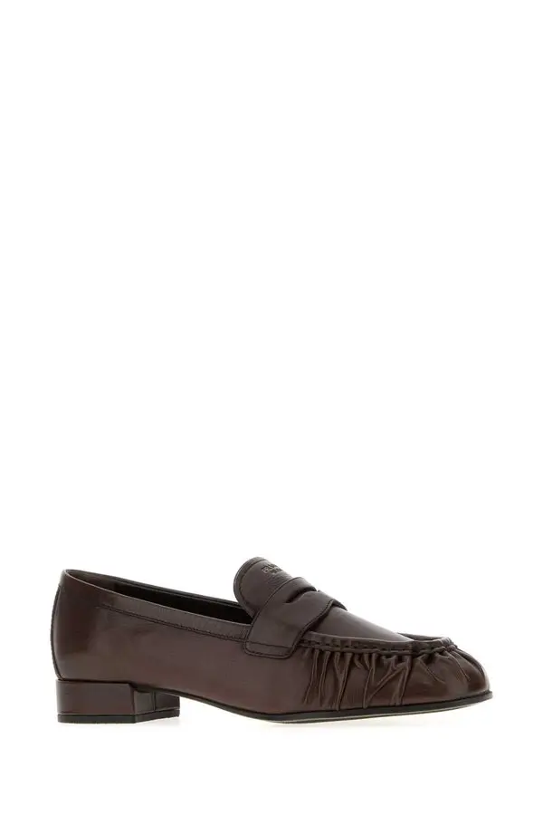 Prada Dark Leather Loafers
