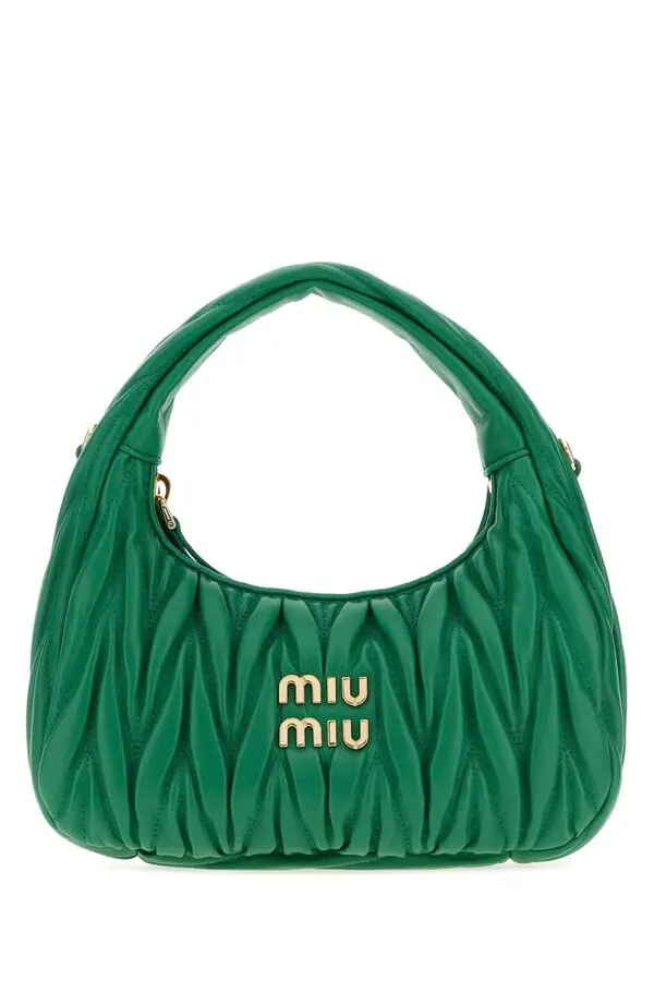 Miu Miu Grass Nappa Leather Wander Handbag - Green