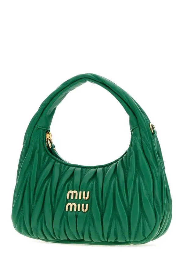 Miu Miu Grass Nappa Leather Wander Handbag - Green