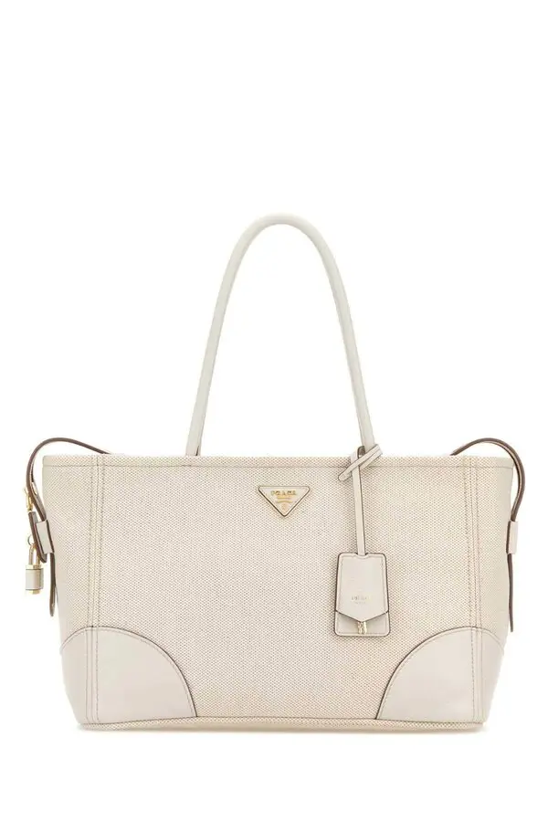 Prada Canvas Large Shopping Bag - White