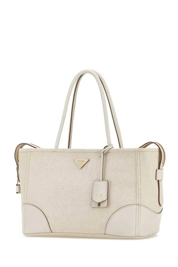 Prada Canvas Large Shopping Bag - White