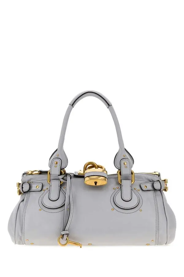 Chloé Powder Leather Paddington Shoulder Bag - Blue