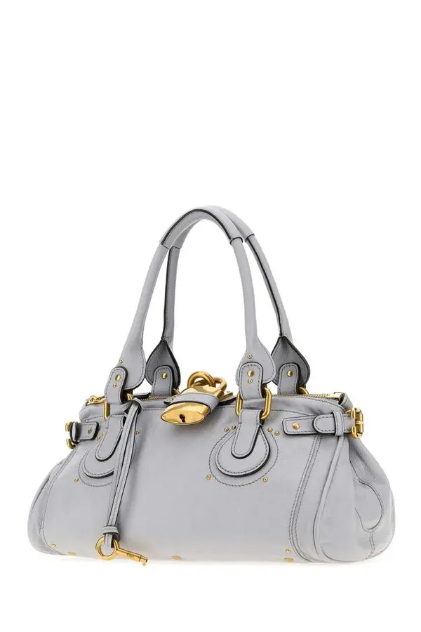 Chloé Powder Leather Paddington Shoulder Bag - Blue