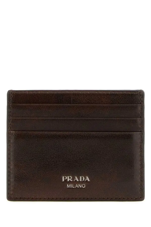 Prada Chocolate Leather Card Holder