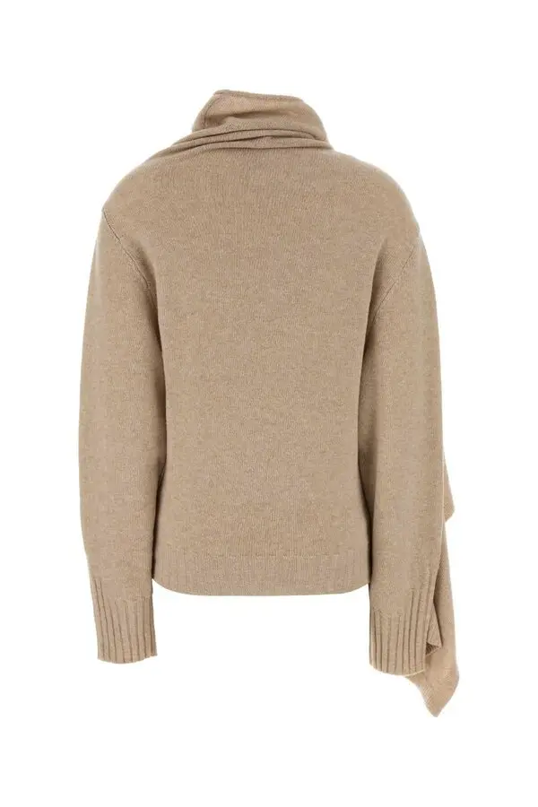 Attico Sand Wool Sweater - Brown