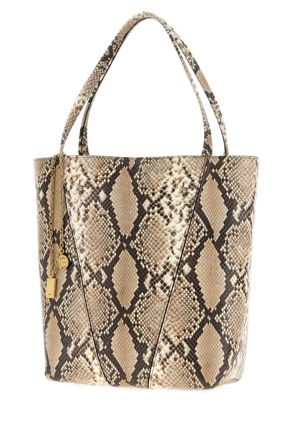 Chloé Printed Leather Spin Shopping Bag - Multicolor