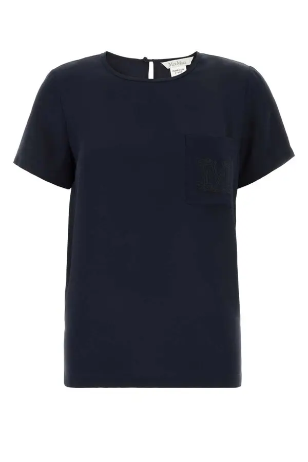 Max Mara Silk Pagano T-shirt - Blue