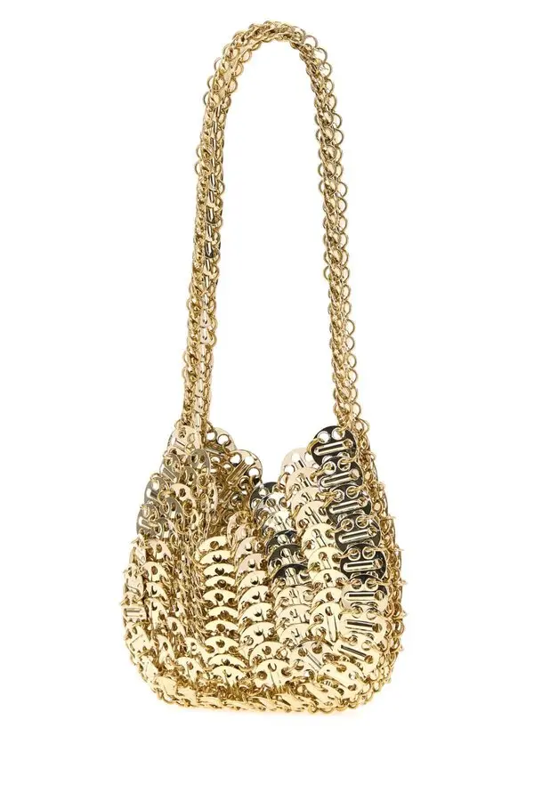 Rabanne Metal Knit 1969 Moon Shoulder Bag - Gold