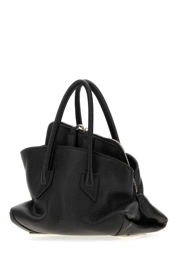 Attico Leather Mini La Passeggiata Handbag - Black