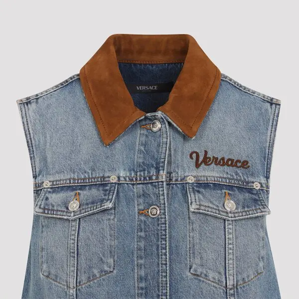Versace Denim Stone Wash Dress - Blue