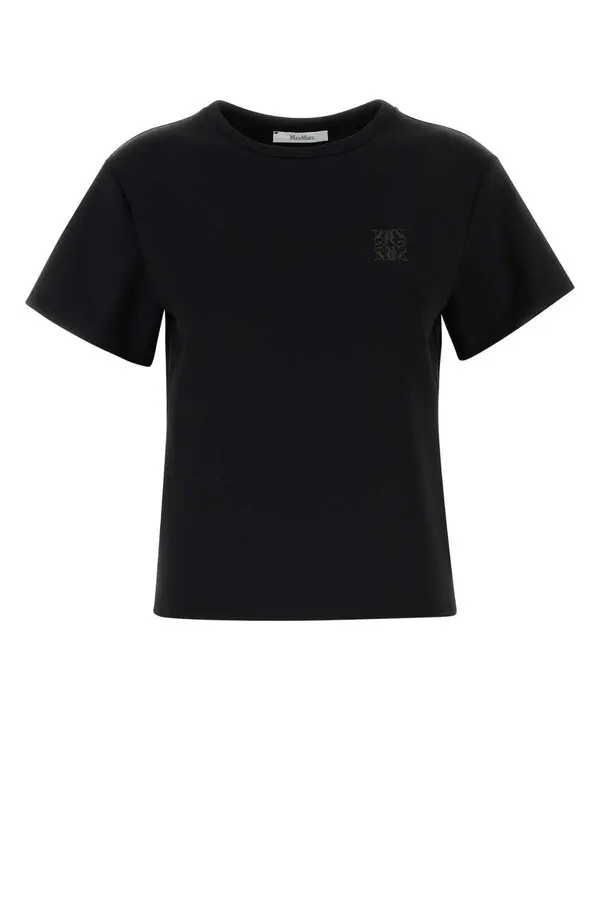 Max Mara Black Stretch Jersey Quagga T-shirt - Multicolor