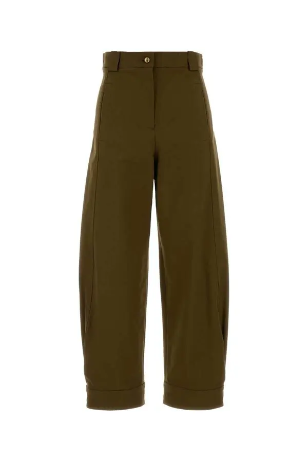 Max Mara Olive Stretch Cotton Adorni Pant