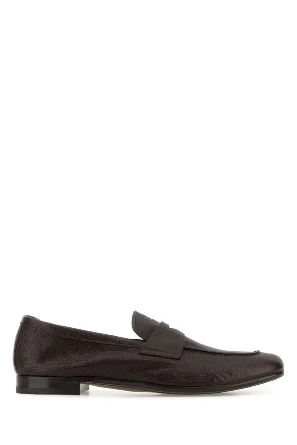 Prada Leather Loafers - Brown
