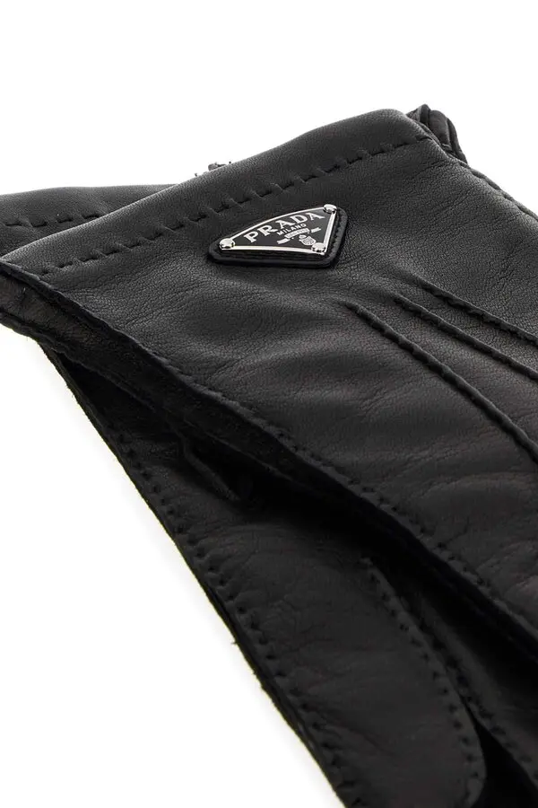 Prada Nappa Leather Gloves With Cashmere Lining