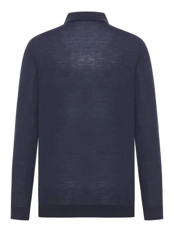 Kiton Long-sleeved Wool Polo Shirt